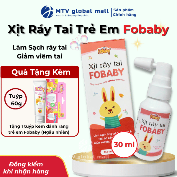 Xịt Ráy Tai Cho Bé Fobaby Fobe 30ml - MTV Global Mall